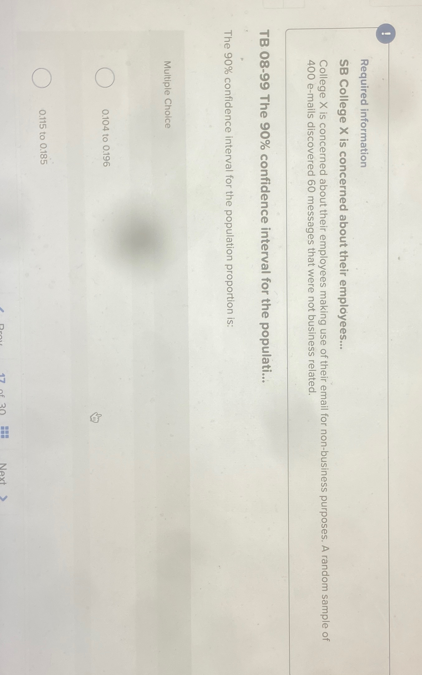 Solved !Required informationSB College x ﻿is concerned about | Chegg.com