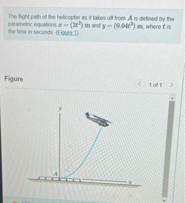 Solved The fiight path of the helicopter as it takes off | Chegg.com