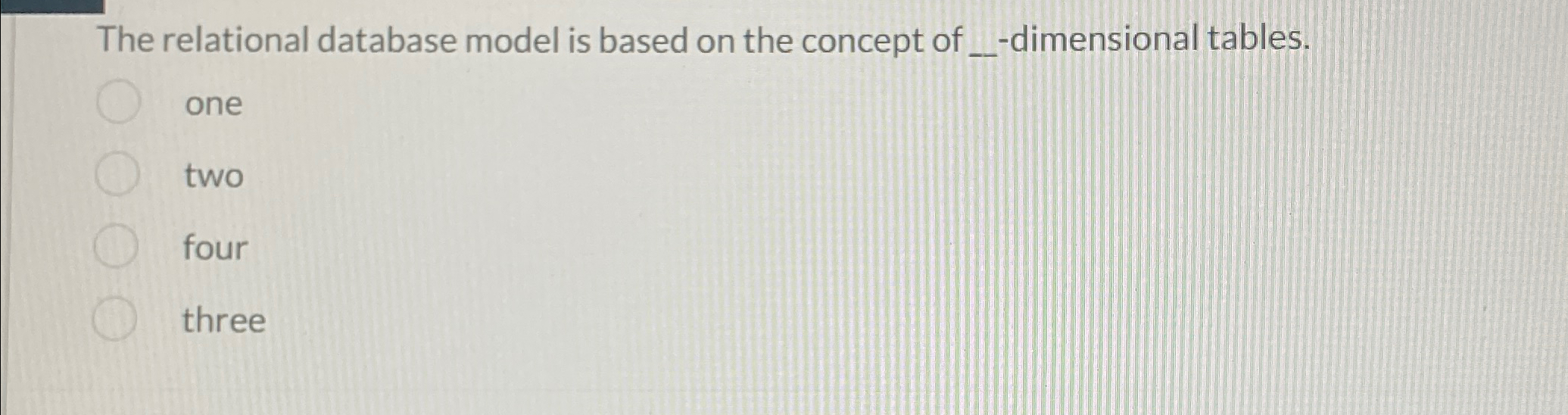 Solved The relational database model is based on the concept | Chegg.com