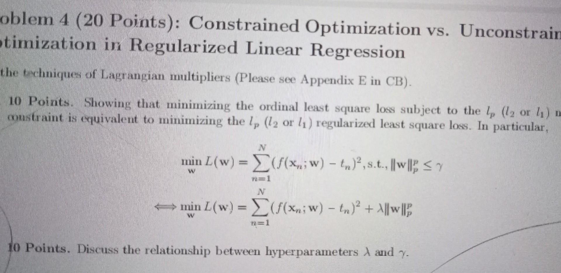 Solved oblem 4 (20 Points): Constrained Optimization vs. | Chegg.com