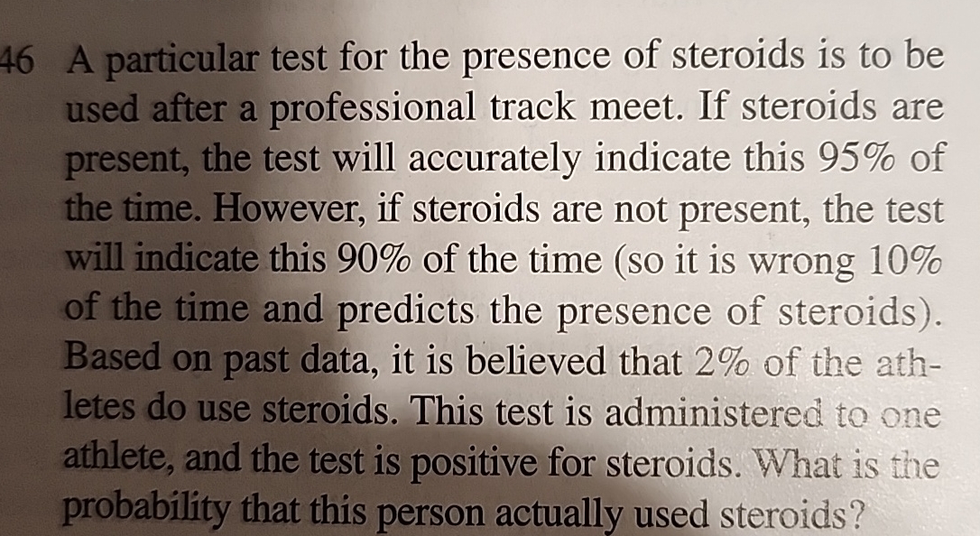 Solved 46 ﻿A particular test for the presence of steroids is | Chegg.com