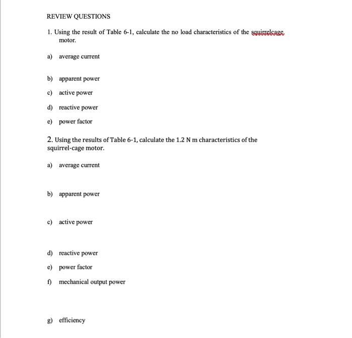 Solved 1 andस U−1.1. Using the result of Table 6-1, | Chegg.com