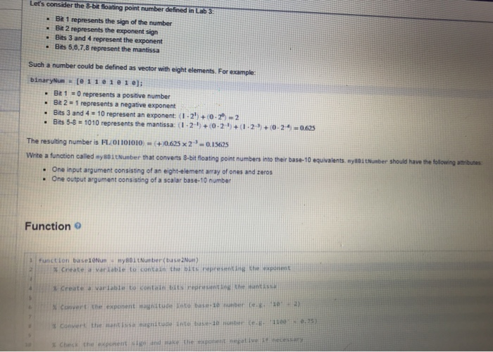 Solved Let's consider the 8-bit floating point number | Chegg.com
