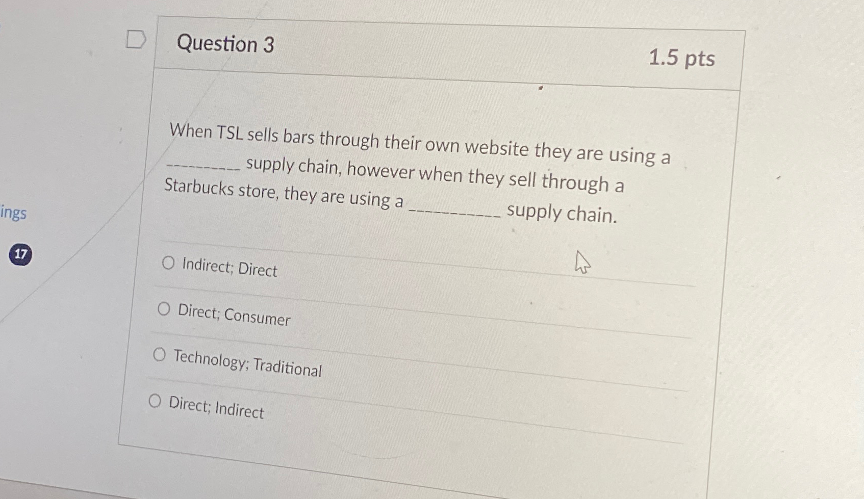 Solved Question 31.5ptsWhen TSL sells bars through their own | Chegg.com