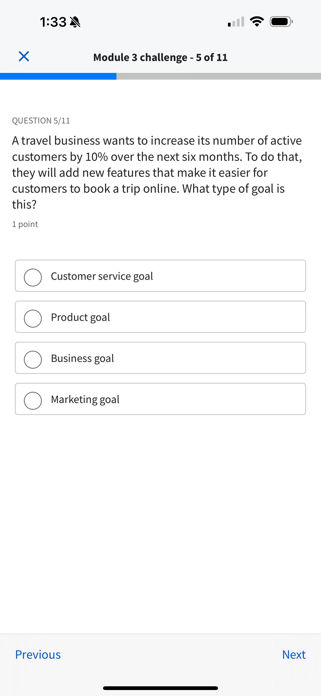 Solved 1:33Module 3 ﻿challenge - 5 ﻿of 11QUESTION 5/11A | Chegg.com