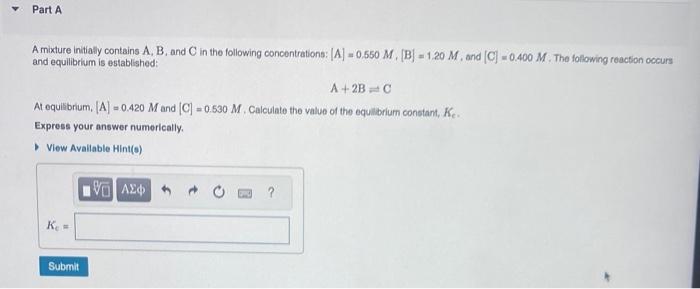 Solved A mixture initially contains A,B, and C in the | Chegg.com