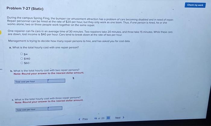Solved During the campus Spring Fling, the bumper car | Chegg.com