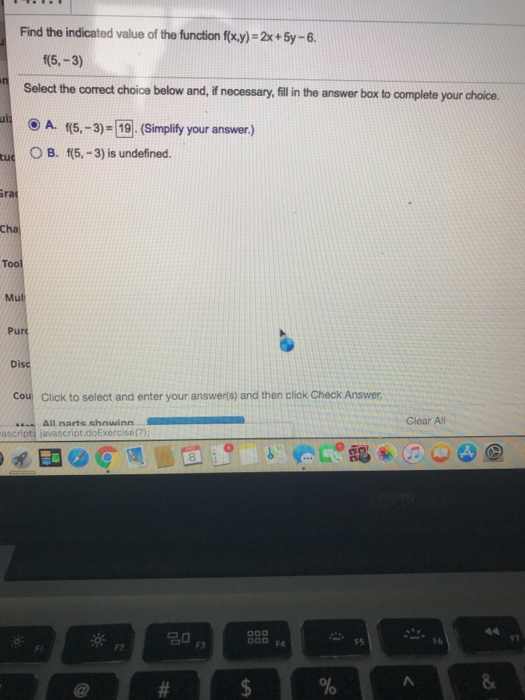 Solved Find The Indicated Value Of The Function F X Y 2x
