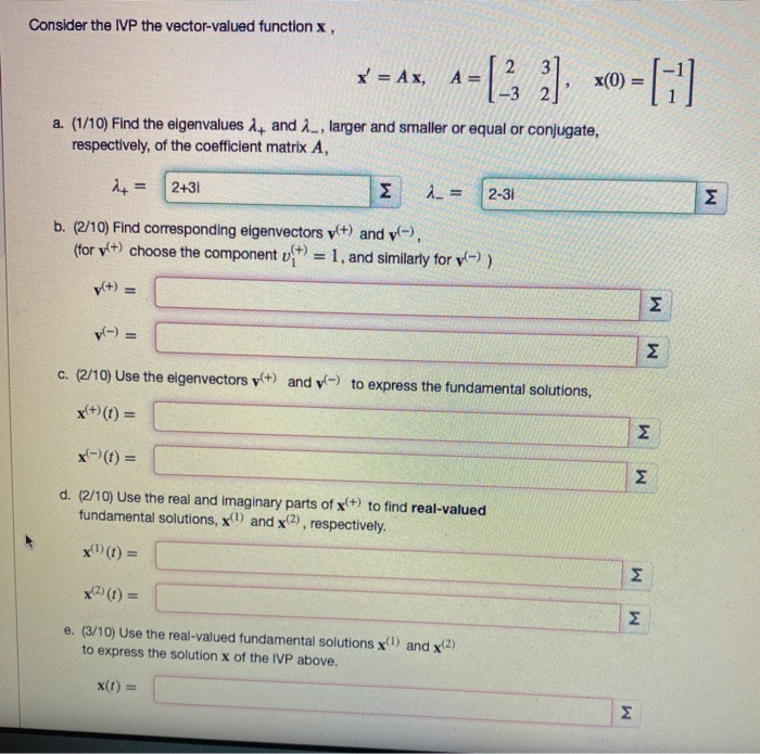 Solved Consider the IVP the vector-valued function x, X = Ax | Chegg.com