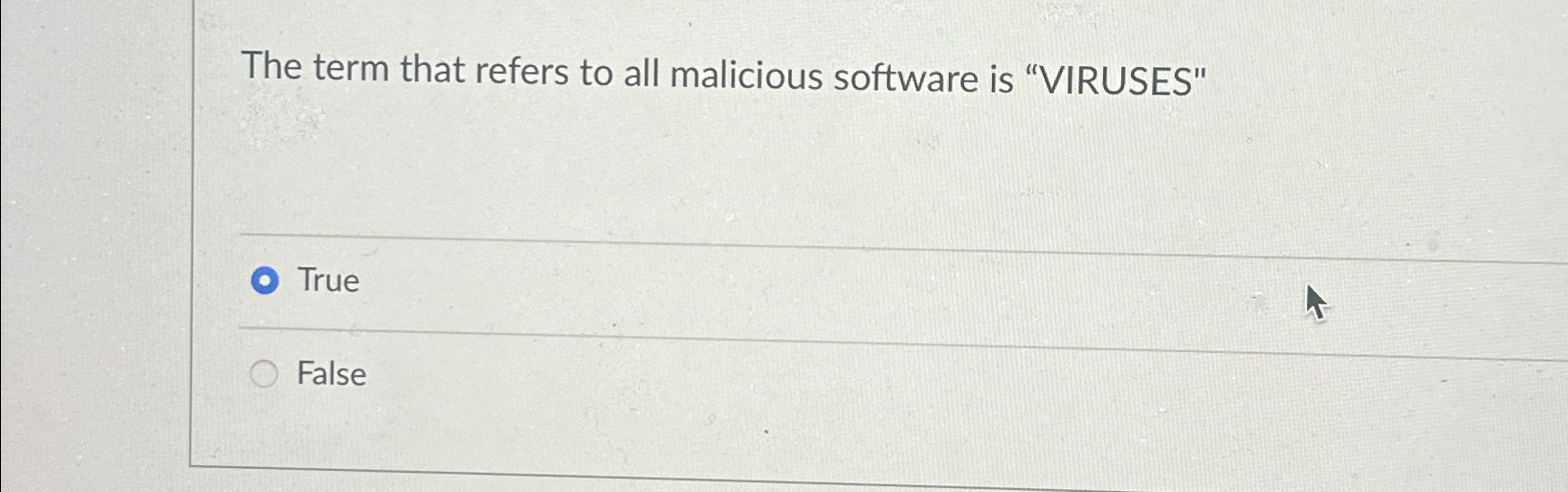 Solved The term that refers to all malicious software is | Chegg.com