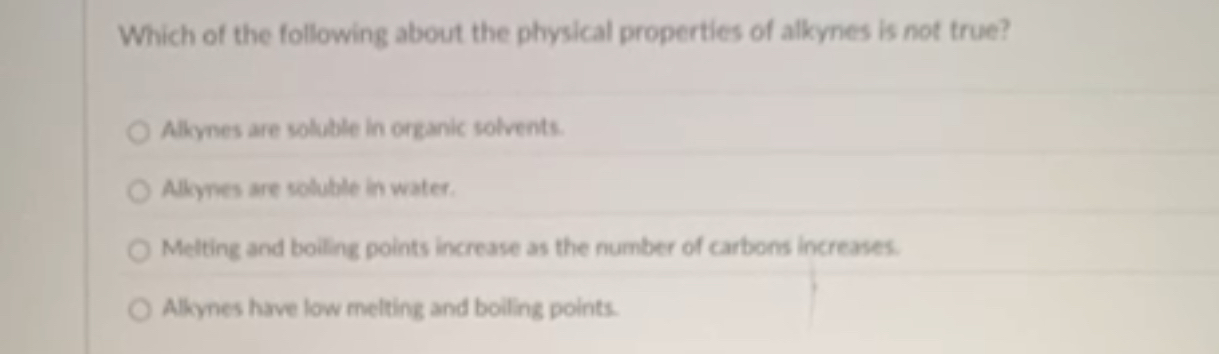 Solved Which of the following about the physical properties | Chegg.com