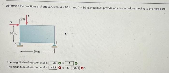 Solved Determine The Reactions At A And B Given X 40lb And