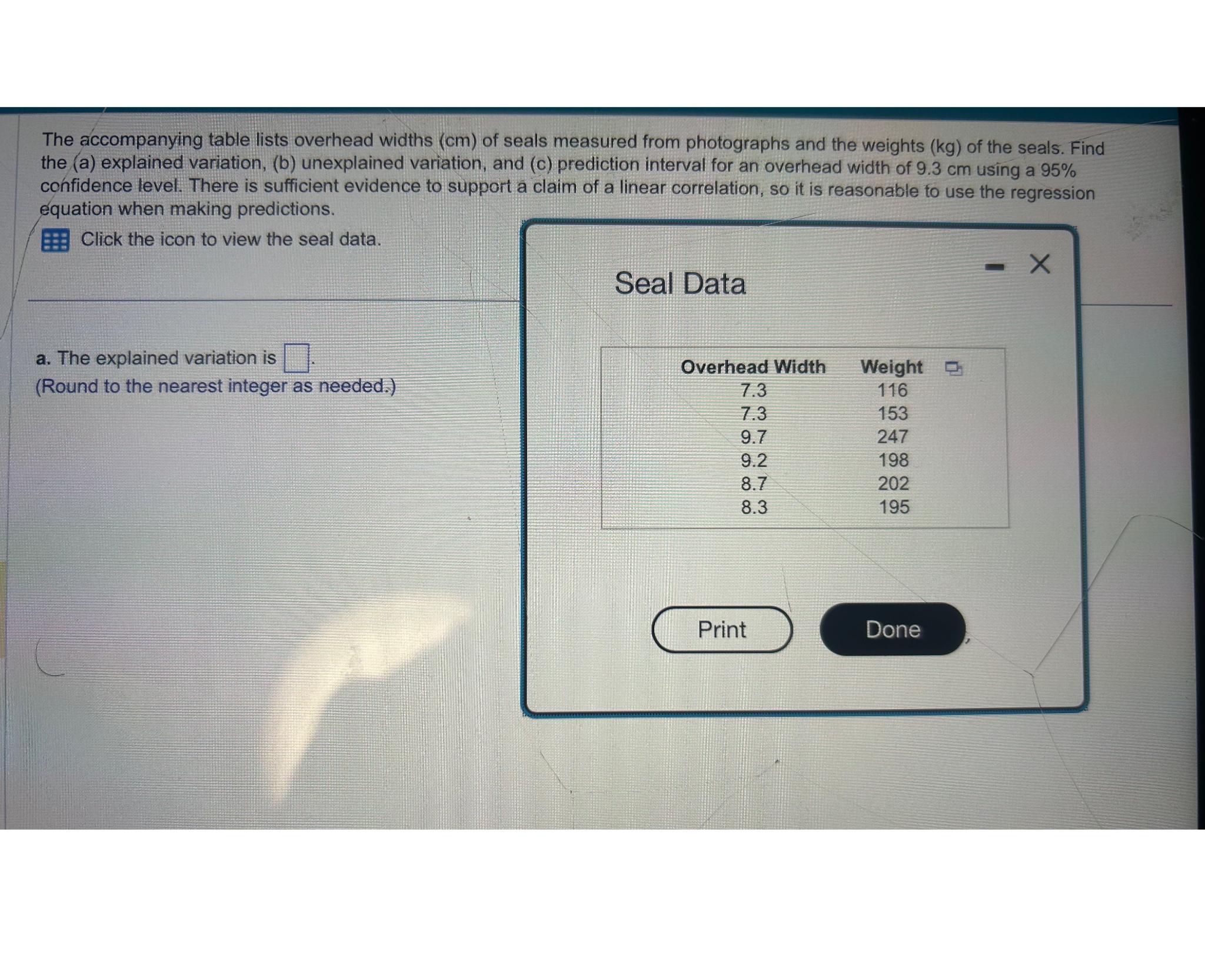 Please find the explained and unexplained variation & | Chegg.com