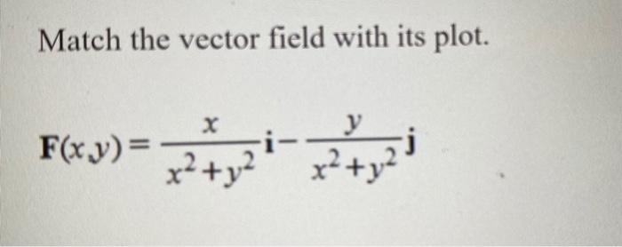 Solved Match the vector field with its plot. y F(xy)%3D | Chegg.com