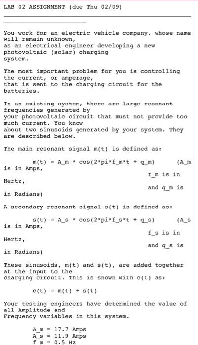 LAB 02 ASSIGNMENT (due Thu 02/09) You work for an | Chegg.com