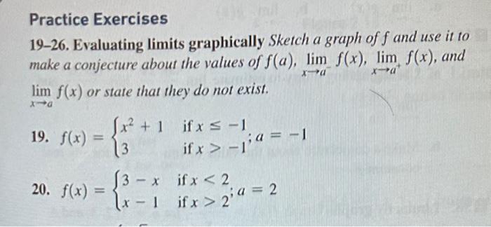 Solved 19-26. Evaluating limits graphically Sketch a graph | Chegg.com