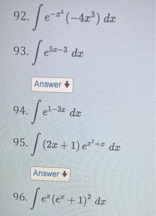 Solved Finding an Indefinite Integral in Exercises 91, 92, | Chegg.com