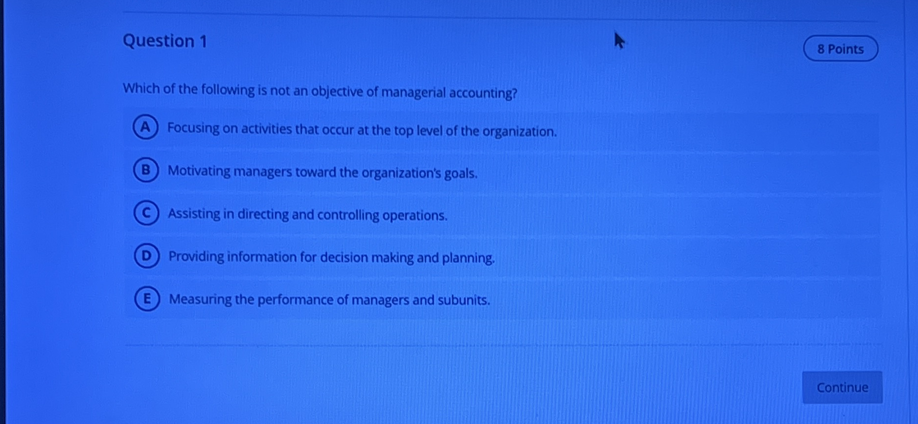 Solved Question 1Which of the following is not an objective | Chegg.com