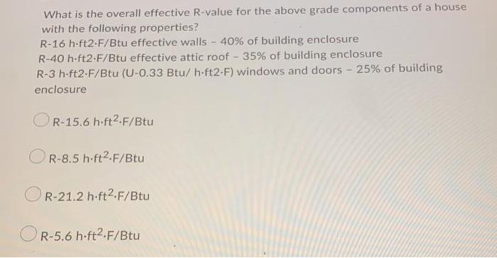 Solved What is the overall effective R-value for the above | Chegg.com