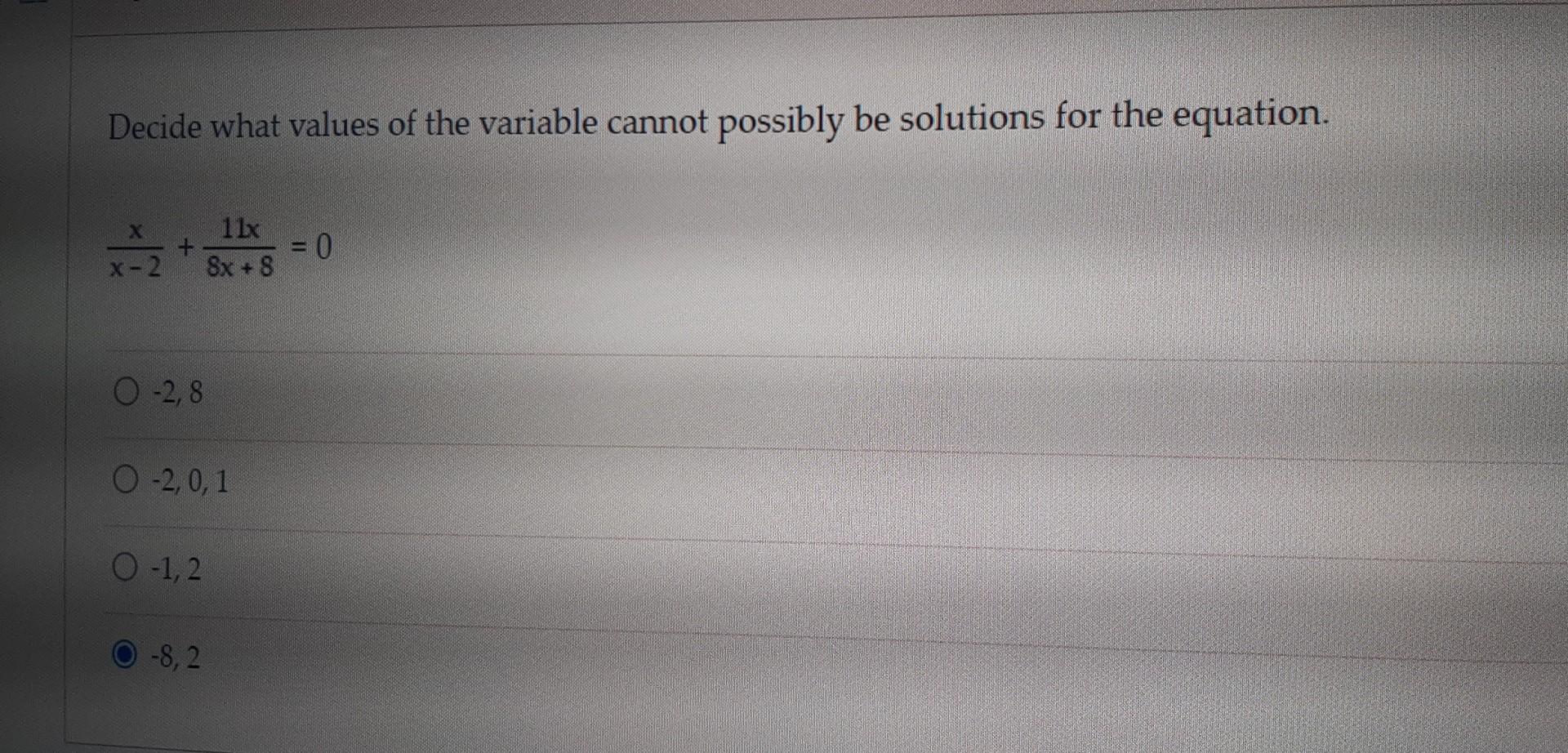 Solved Decide what values of the variable cannot possibly be | Chegg.com