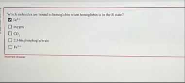 Solved Which molecules are bound to hemoglobin when | Chegg.com