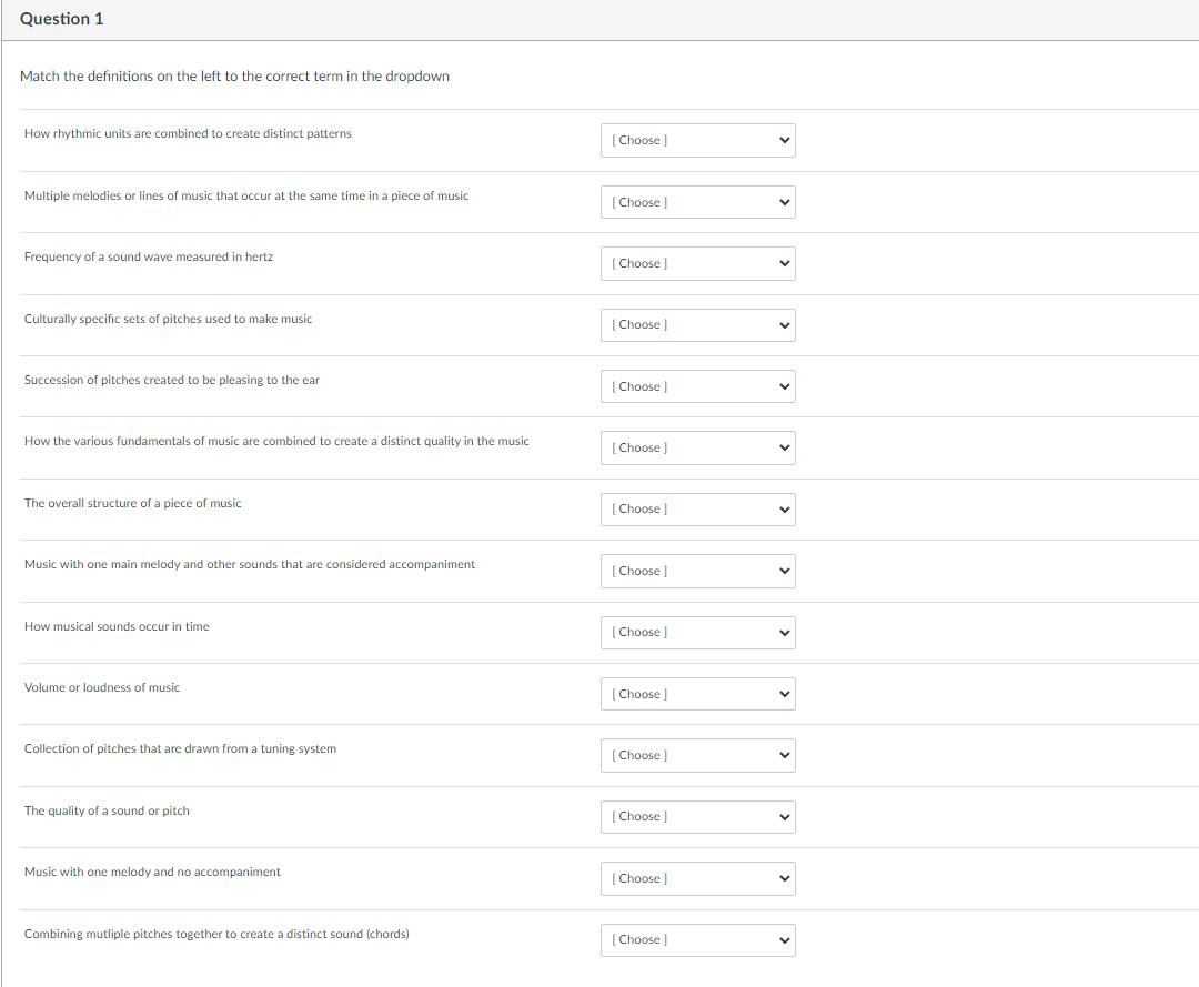 Match the definitions on the left to the correct term | Chegg.com