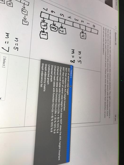 Solved Question 20 18 pt In the table below, the left column | Chegg.com