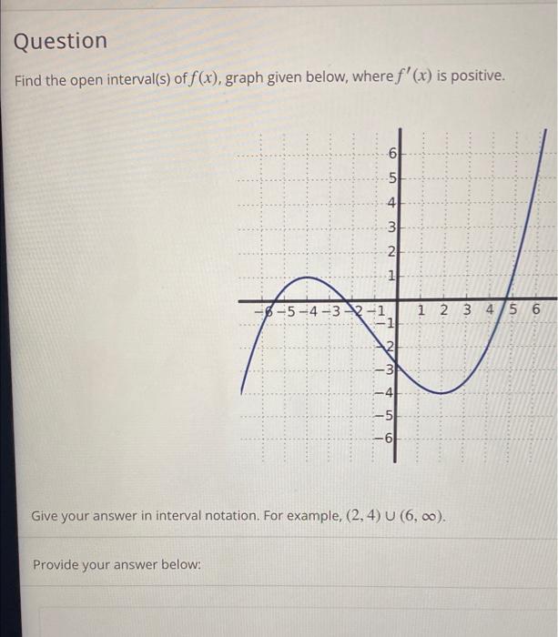 Solved Find the open interval(s) of f(x), graph given below, | Chegg.com