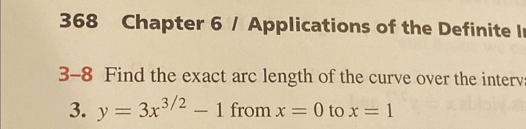 Solved 368 ﻿Chapter 6 / ﻿Applications of the Definite3-8 | Chegg.com