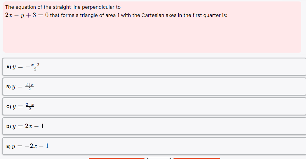 Solved The equation of the straight line perpendicular | Chegg.com