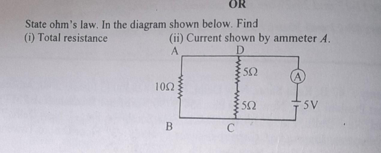 Solved State ohm's law. In the diagram shown below. Find (i) | Chegg.com