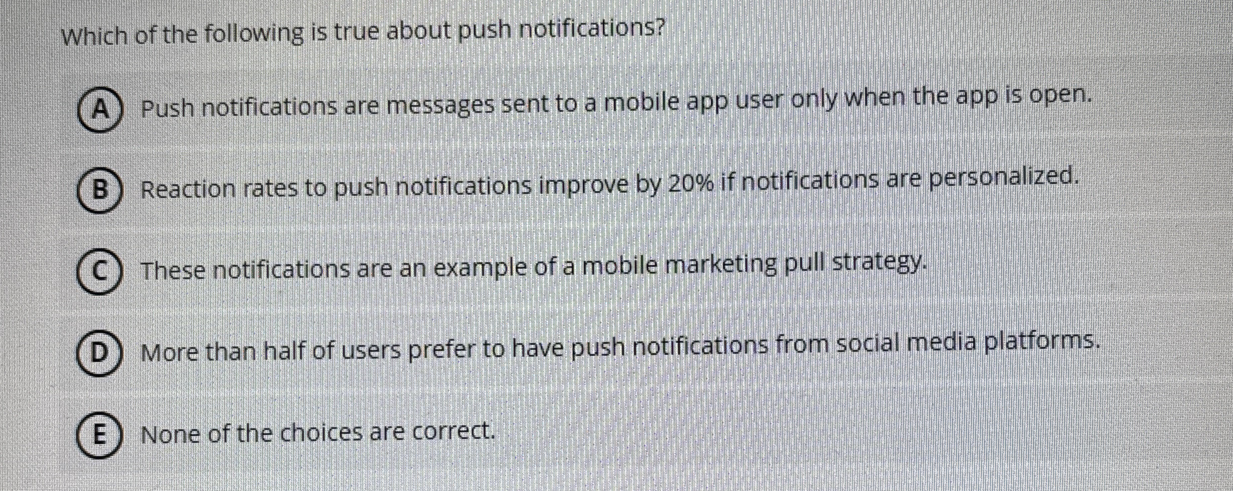 Solved Which of the following is true about push | Chegg.com