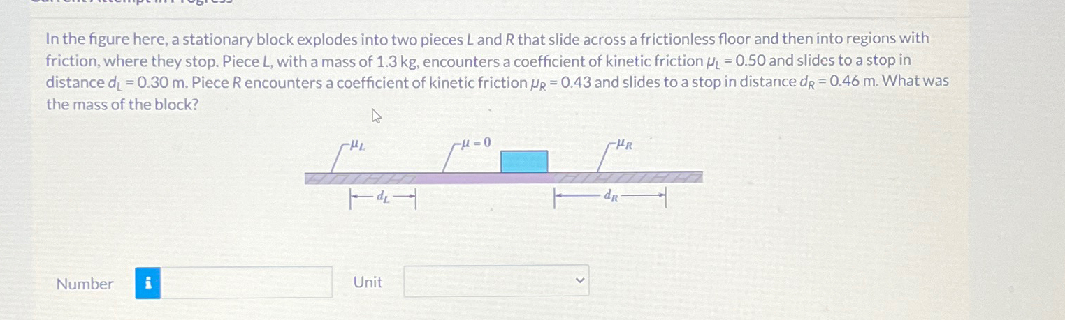 Solved In the figure here, a stationary block explodes into | Chegg.com