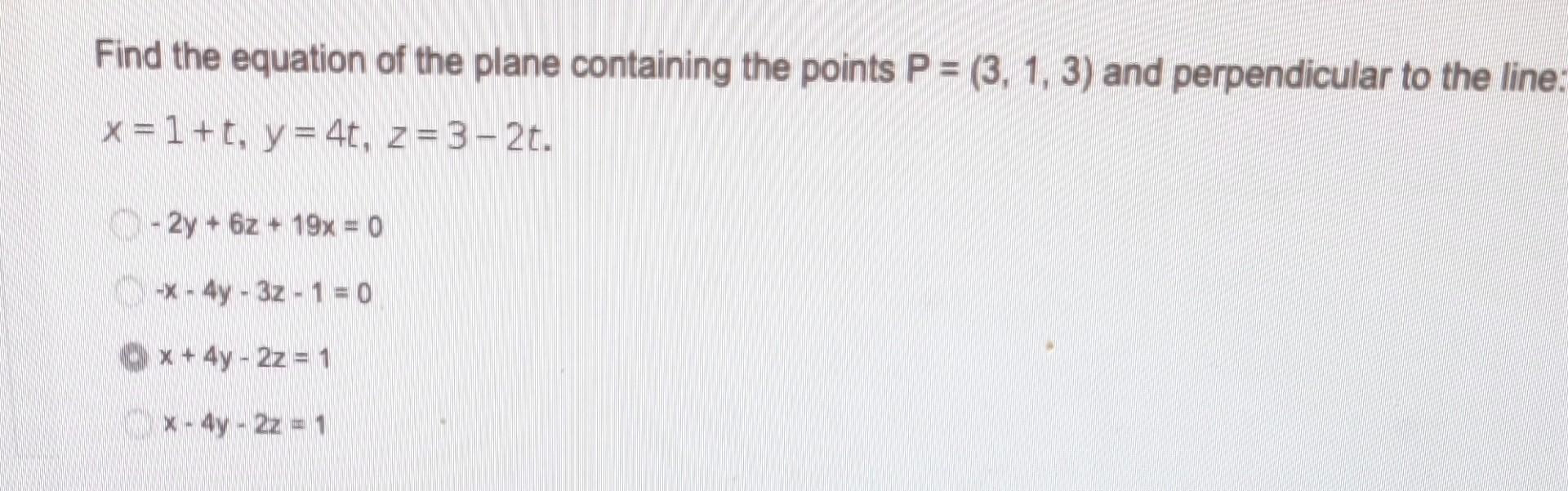 Solved Find the equation of the plane containing the points | Chegg.com