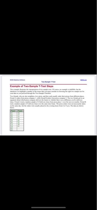 Solved Example of Two-Sample T-Test Steps பாயும் யோகா | Chegg.com