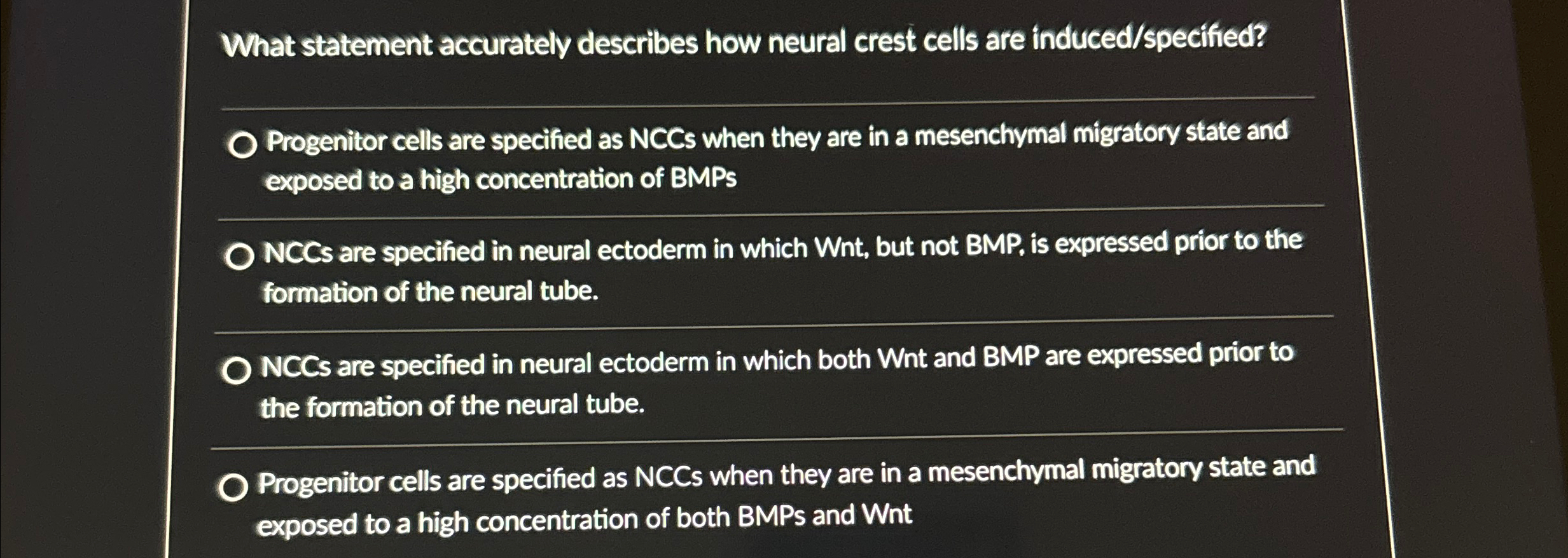 Solved What statement accurately describes how neural crest | Chegg.com