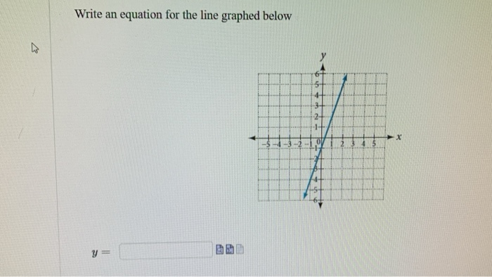 Solved Write an equation for the line graphed below 3+ 2 х | Chegg.com