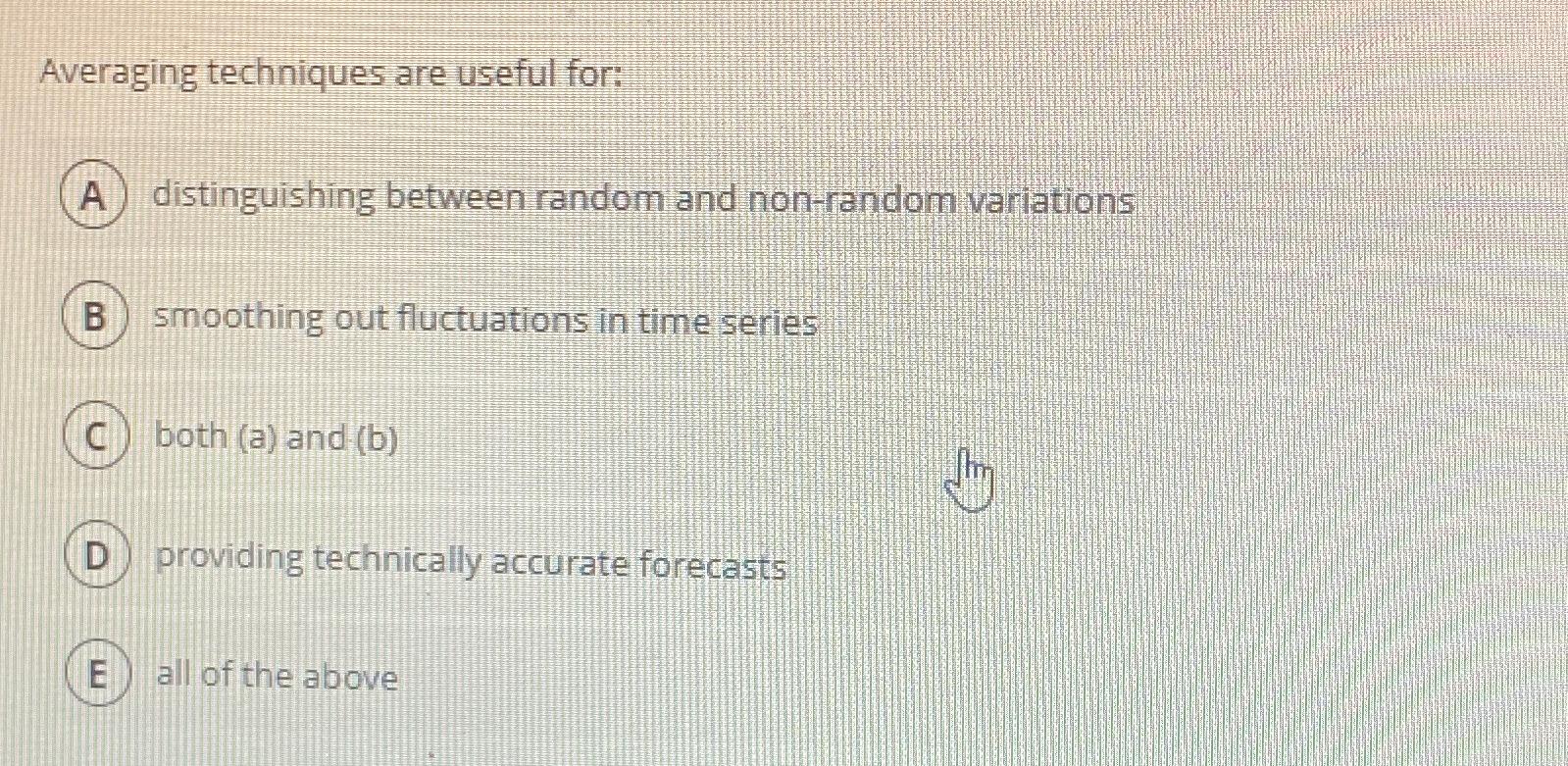 Solved Averaging techniques are useful for:distinguishing | Chegg.com
