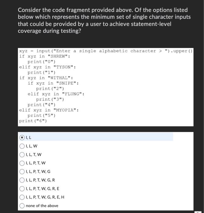 Solved Consider The Code Fragment Provided Above Of The 