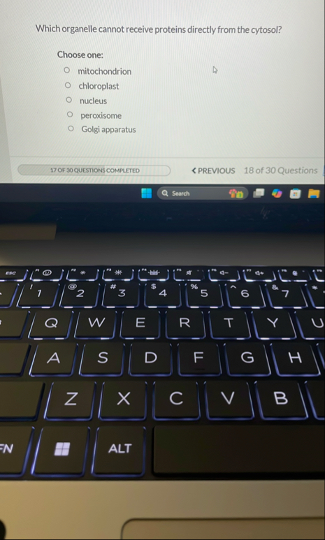 Solved Which organelle cannot receive proteins directly from | Chegg.com