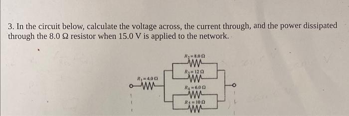 Solved In the circuit below, calculate the voltage across, | Chegg.com