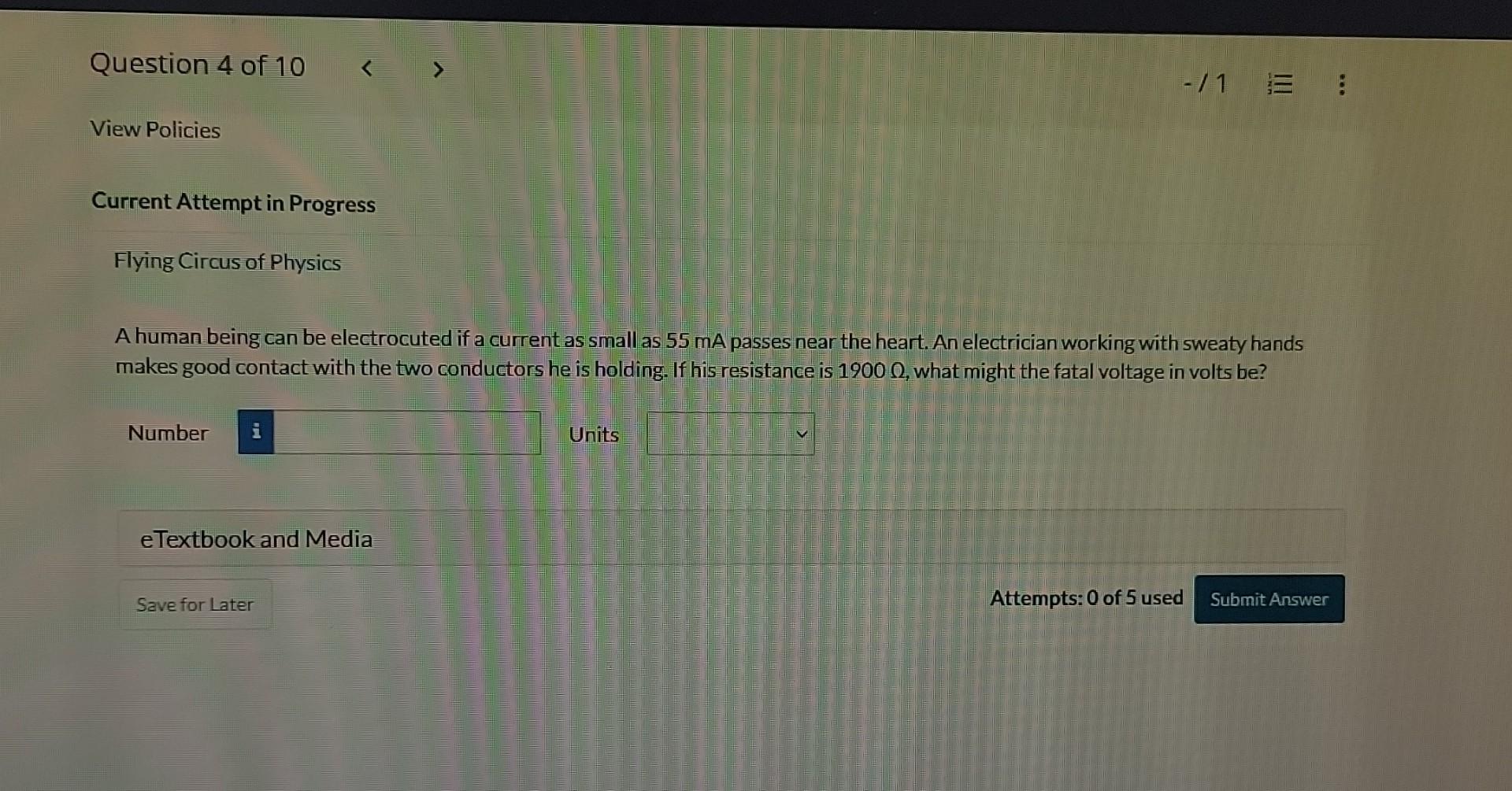 Solved A human being can be electrocuted if a current as | Chegg.com