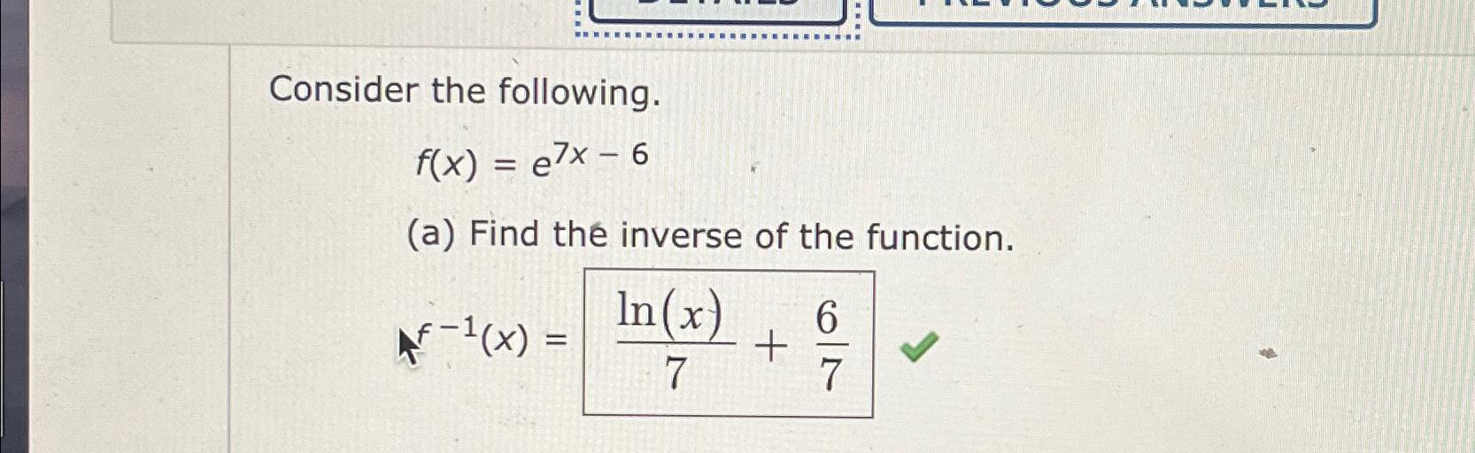 Solved Consider The Followingfxe7x 6a ﻿find The 8699