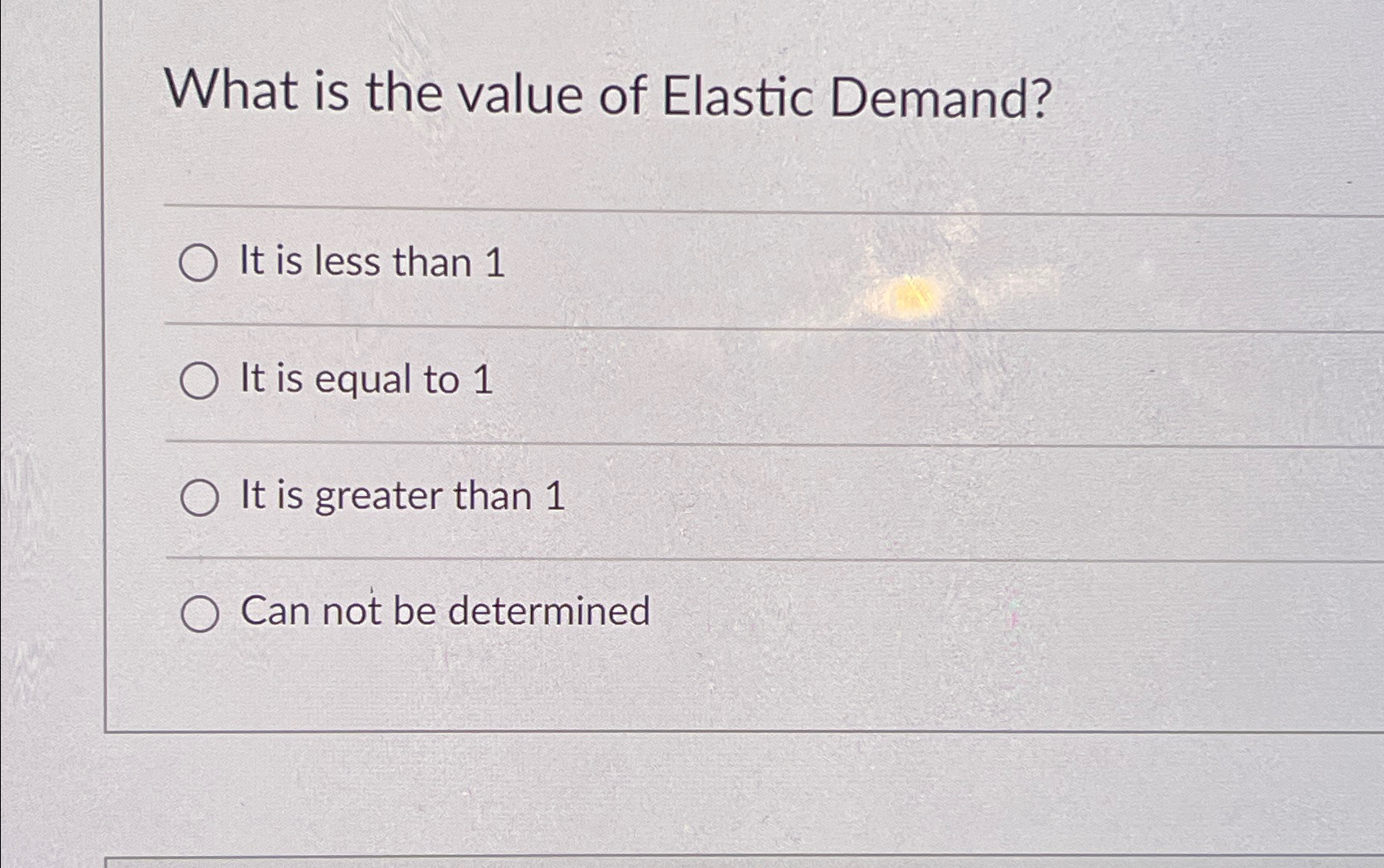 Solved What is the value of Elastic Demand?It is less than | Chegg.com