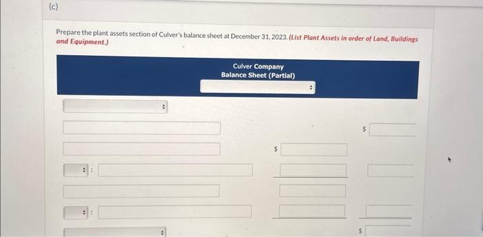Solved At December 31, 2022, Culver Company Reported The 