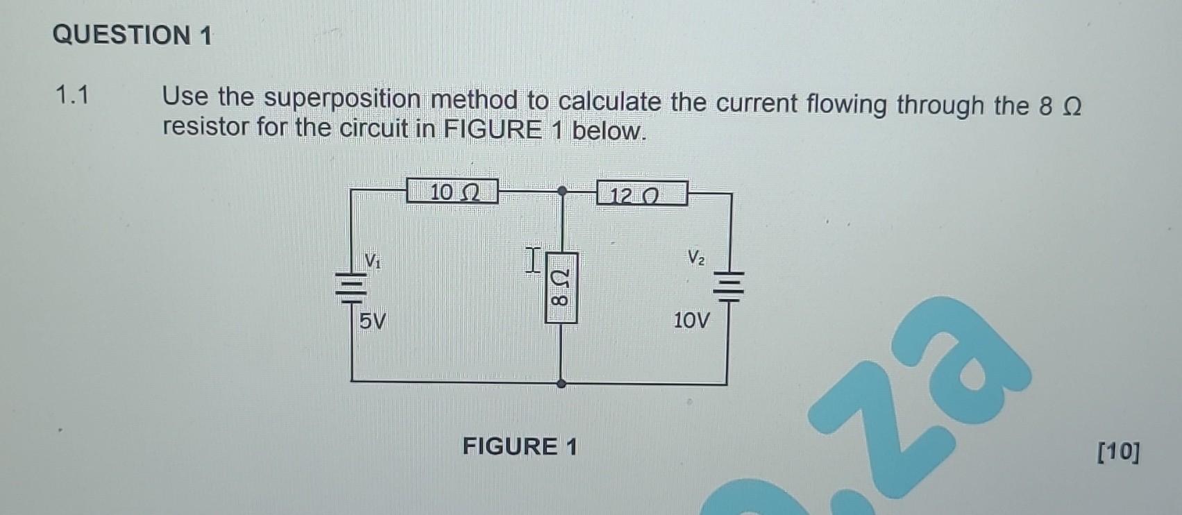 Solved Use the superposition method to calculate the current | Chegg.com