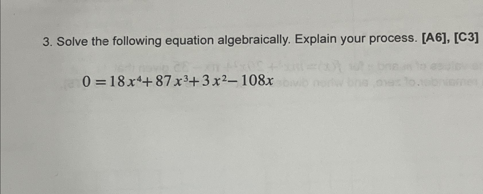 Solved Solve the following equation algebraically. Explain | Chegg.com