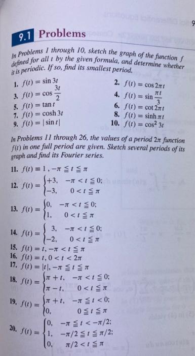 Solved In Problems I through 10, sketch the graph of the | Chegg.com