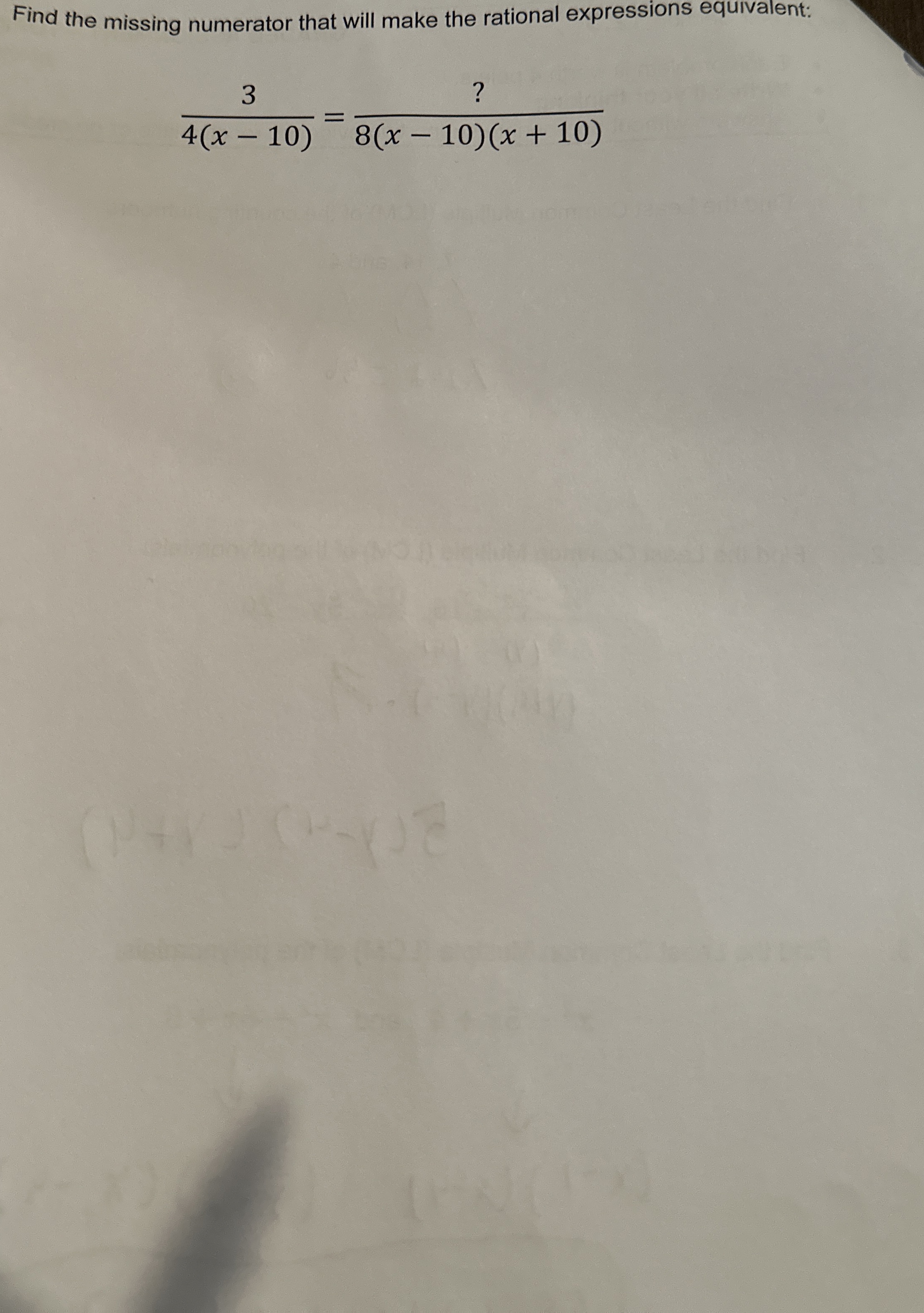 Solved Find the missing numerator that will make the | Chegg.com