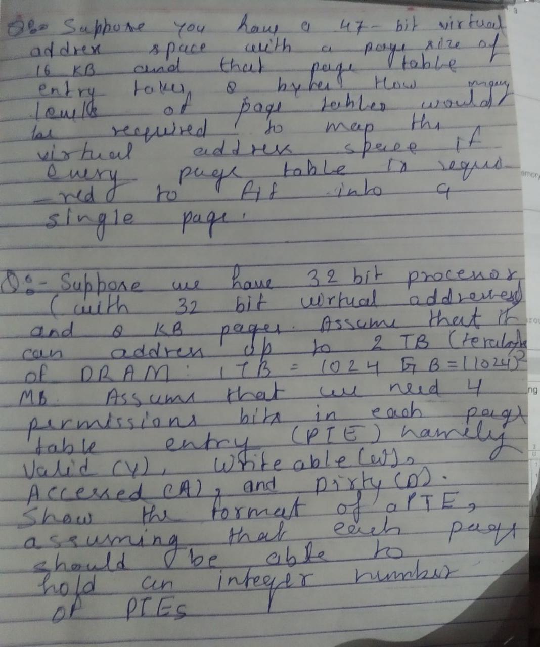 CA , by beage al suppose you. haw a 47 - bit virtual | Chegg.com